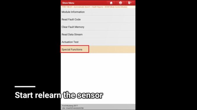 Launch X431 TSGUN Ford Mustang 2017- TPMS Sensor Learning Procedure – UOBDII Official Blog