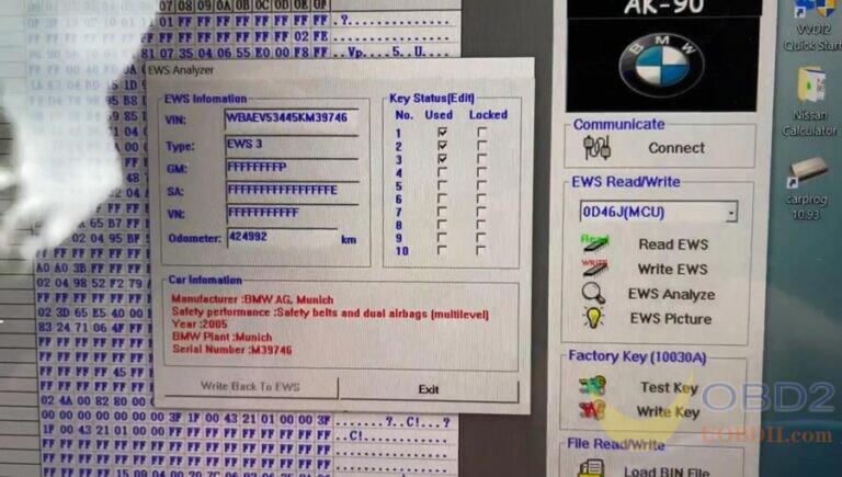 Program BMW EWS3 key by AK90 plus + VVDI Key Tool Plus – UOBDII ...