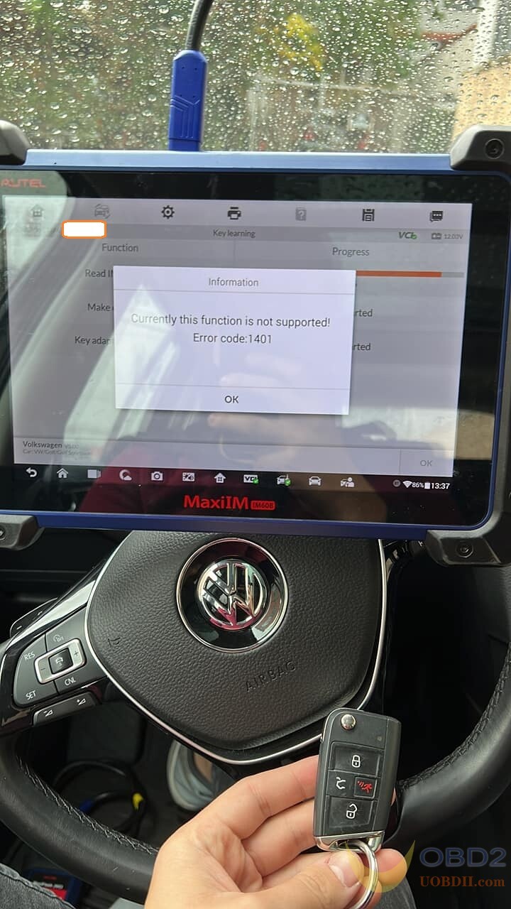 How To Fix Autel IM608 Golf Station 2016 Smart Key Add Error Code 1401 