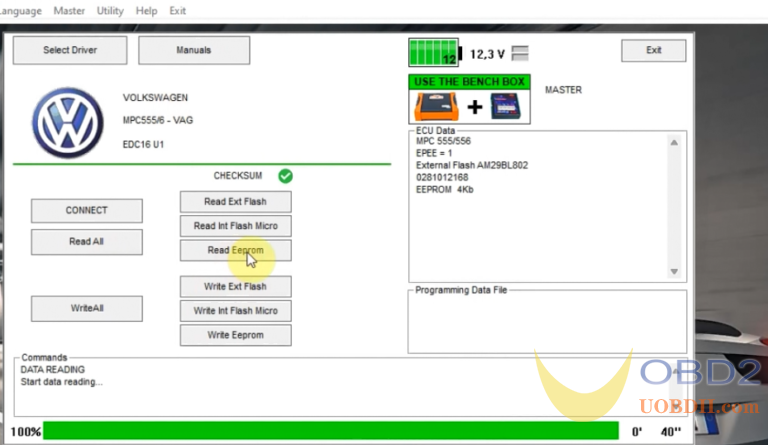 KT200 ECU Programmer Read and Write VW EDC 16U1 Eeprom – UOBDII ...