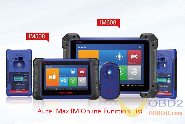 Autel MaxiIM IMMO Tablet Online Function List