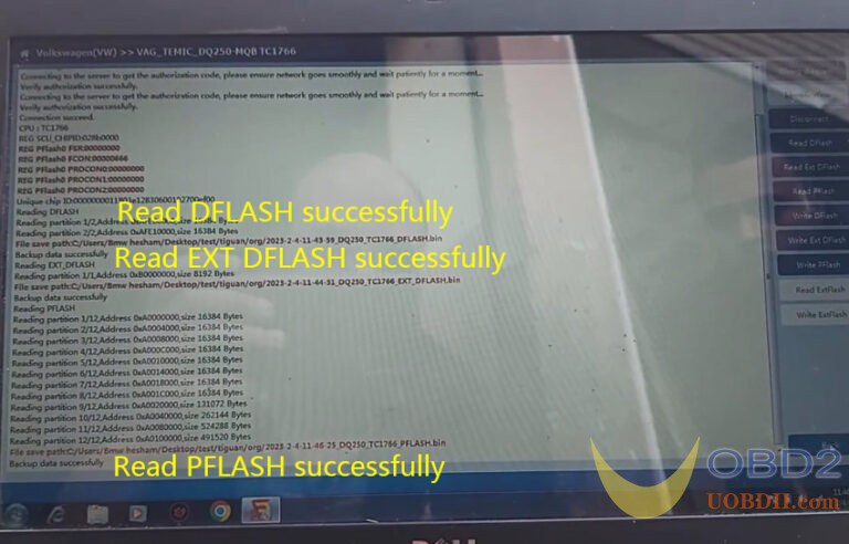 CG FC-200 Tutorials: Read and Write VW Tiguan (AD/BW) DQ250 TC1766 ...