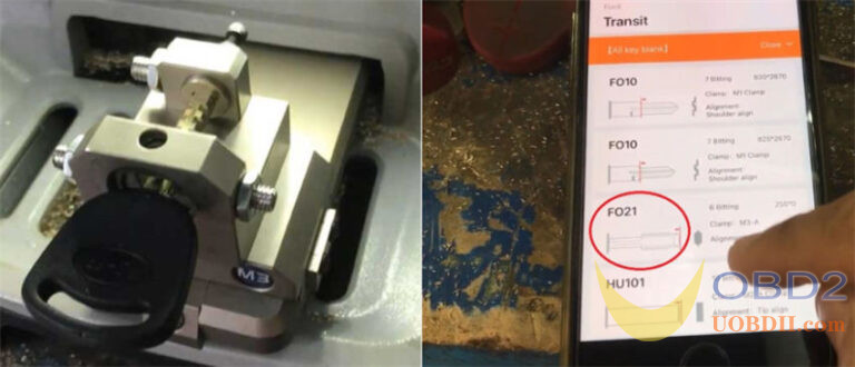 How to Cut Ford Transit FO21 TIBBE Key by Xhorse Dolphin XP-005 with M3 ...