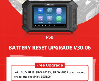 OBDSTAR P50 Battery Reset V30.06 Update : Add Audi BMS 8R0915233 ...