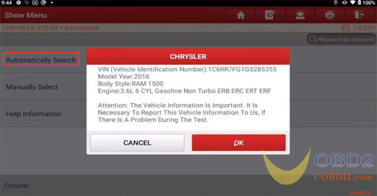 How to Do Chrysler Anti-theft Key Matching with Launch X431 IMMO Plus ...