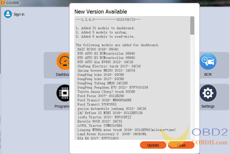 CG100X V1.2.4.0 Software Update and Download – UOBDII Official Blog