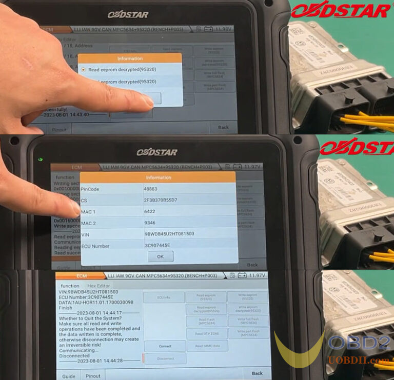 OBDSTAR DC706 Tutorials: Read/Write VW 7GV/9GV ECM on Bench – UOBDII ...
