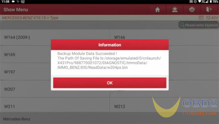 Launch X431 IMMO Elite Mercedes Benz W204 AKL Anti-theft Key Matching ...