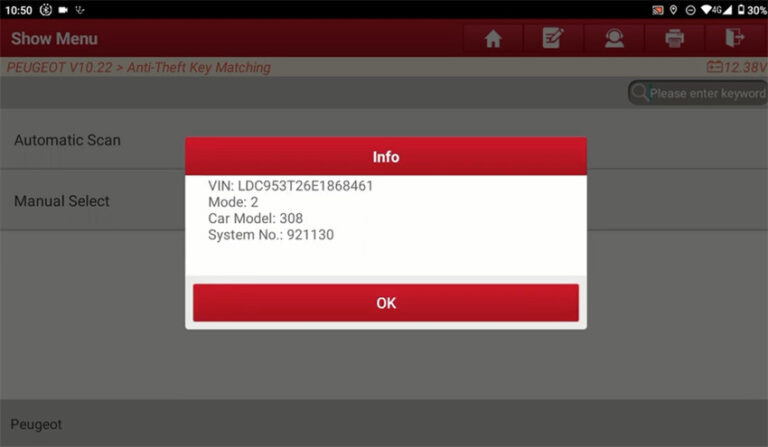 Peugeot 308/408 AKL Anti-Theft Key Matching with Launch X431 IMMO Plus ...