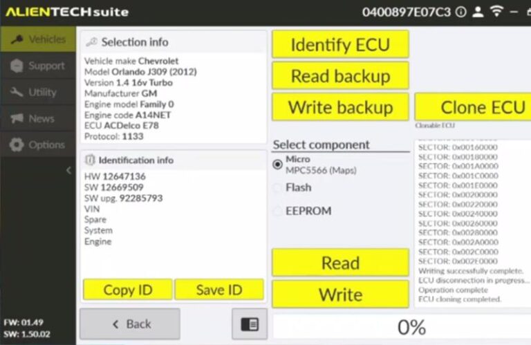 AcDelco E78 ECM Clone with Alientech KESS V3 in Boot Mode – UOBDII ...