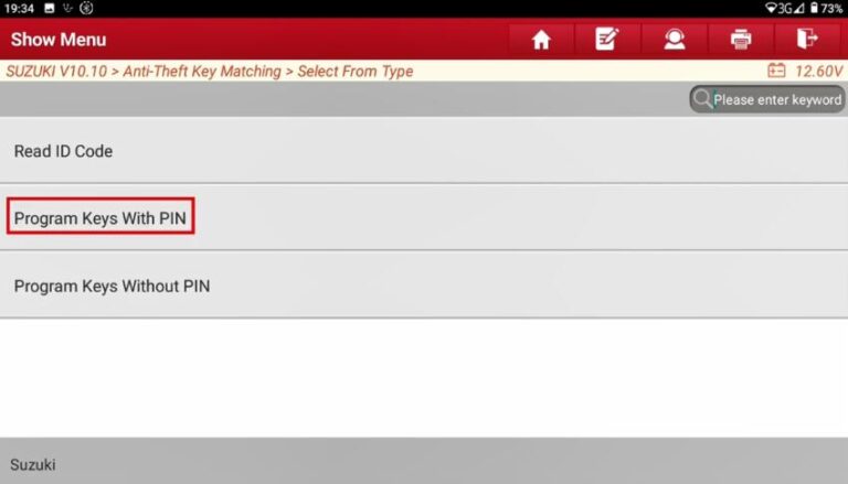 Suzuki Anti-Theft Key Matching with Launch X431 IMMO Plus/Elite ...