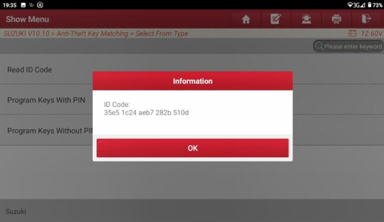 Suzuki Anti-Theft Key Matching with Launch X431 IMMO Plus/Elite ...