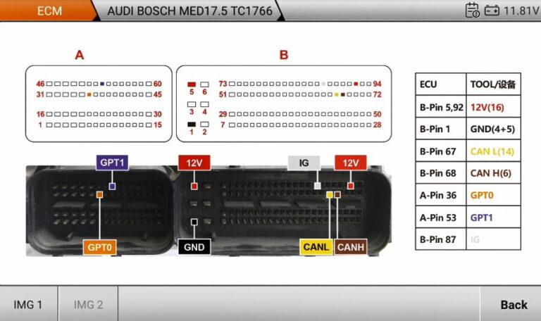 OBDSTAR X300 Classic G3 Read Audi MED17.5 TC1766 on Bench – UOBDII ...