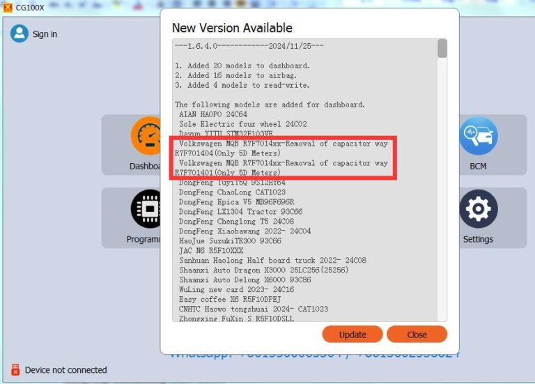 VW MQB R7F7014xx 5D Cluster Mileage Correction by CG100X – UOBDII ...