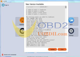 CG100X Smart Auto Repair Tool V1.7.5.0 Update: Added more models to dashboard / Airbag – UOBDII ...