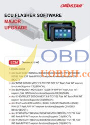 OBDSTAR ECU Flasher Software ECM V31.90 Major Upgrade for G3 and DC706 ...