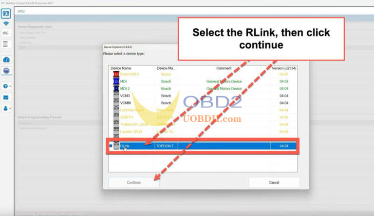 Topdon RLink J2534 and GM Techline Connect SPS2 Connection Guide ...