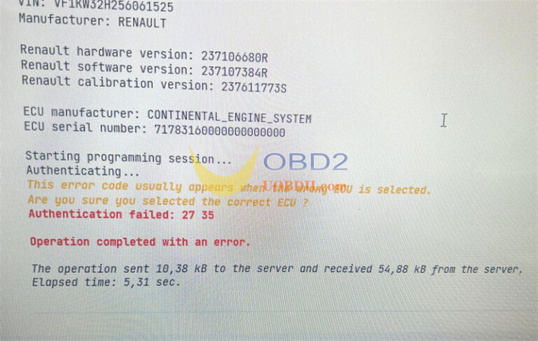 Renault SID310 Read and Write by Autotuner or Flex? – UOBDII Official Blog